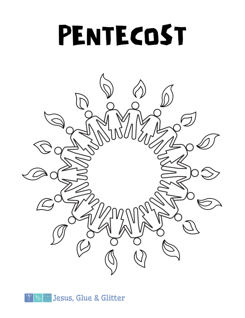Pentecost Colouring Pages – Jesus, Glue & Glitter